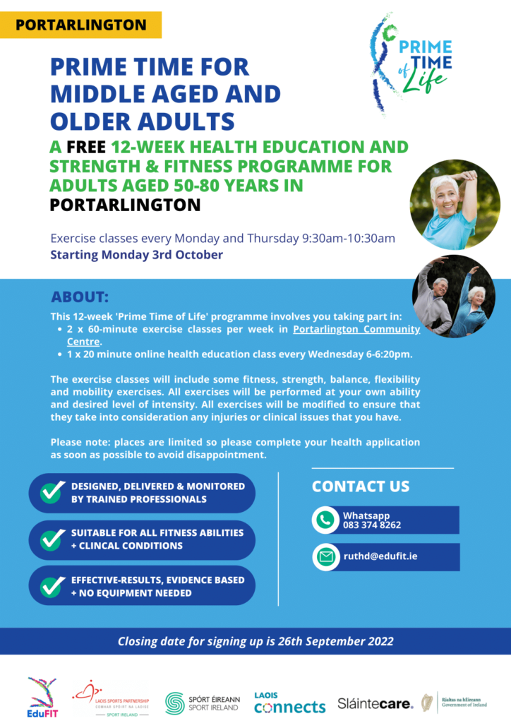 Prime Time of Life – Portarlington - EduFIT