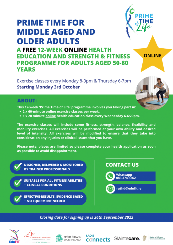 Prime Time of Life – Online - EduFIT